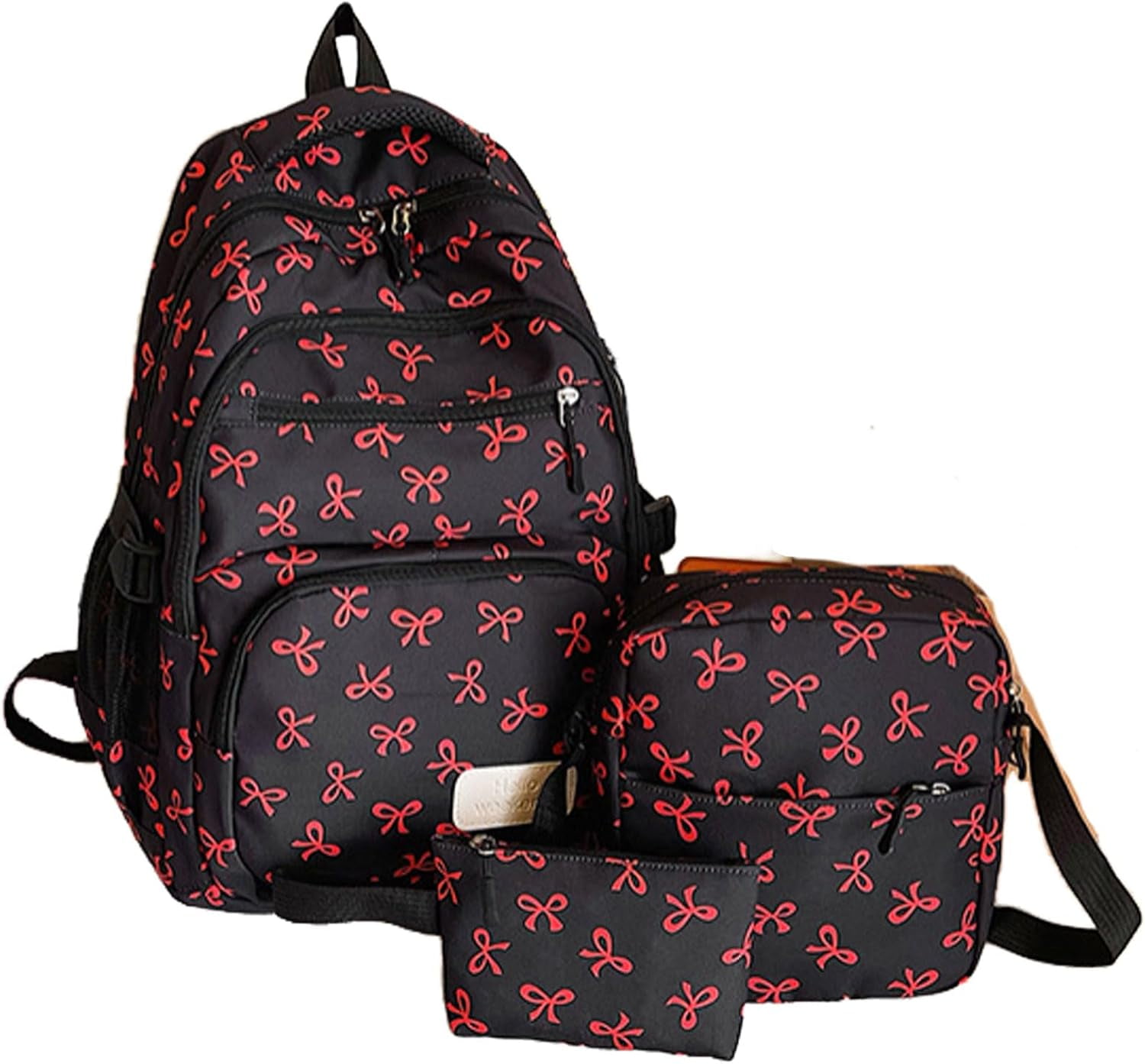 Pink Bow Backpack for Girls, 2025 Trendy Nylon Rucksack Cute Backpack 3 ...