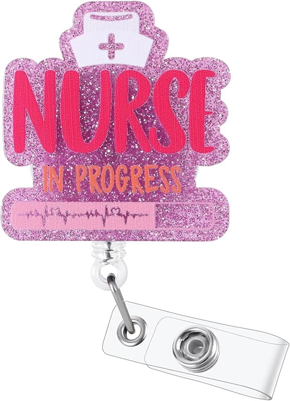 Pink Bow Badge Reel, Cute Retractable ID Card Badge Holder, Name Tag ...