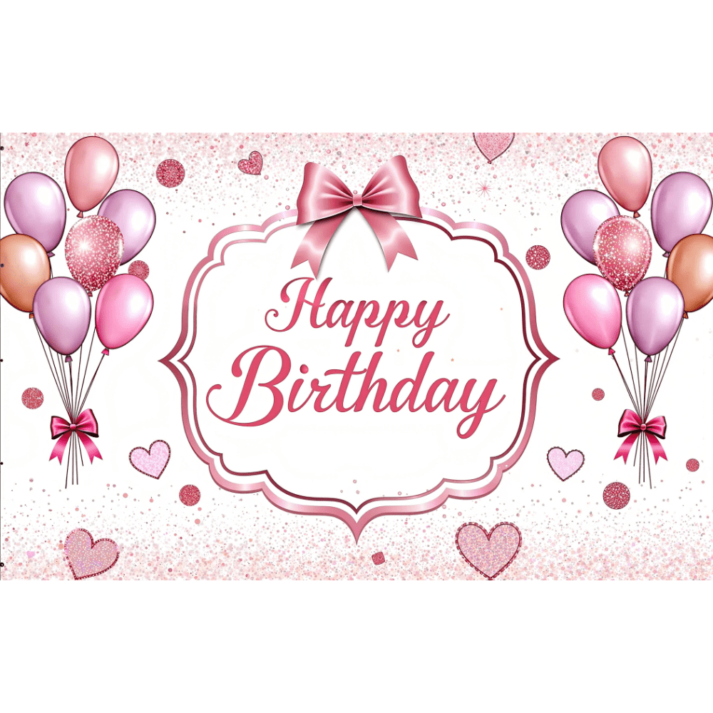 Pink Bow Birthday Backdrop Decorations – Coquette Cute BowsPhotography ...