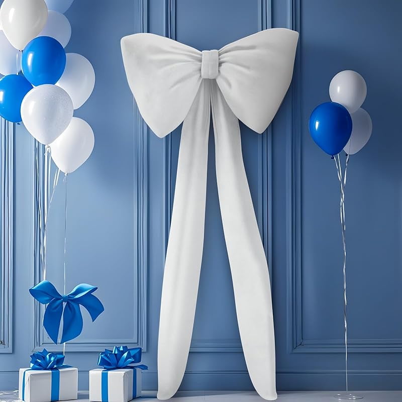 Pink Bow Birthday Decorations Coquette Party Backdrop Big Bow Themed ...