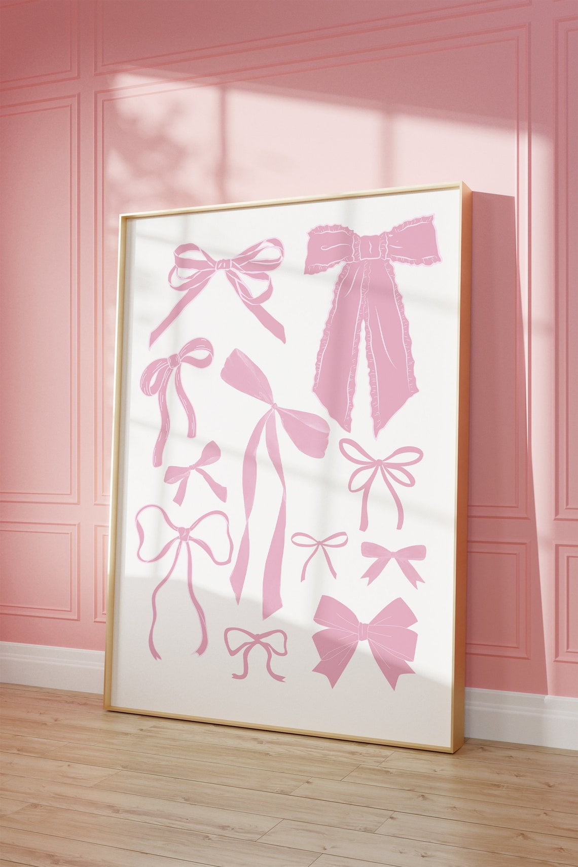 Pink Bow Coquette Hair Ribbon Girl Nursery Decor Pink Aesthetic ...