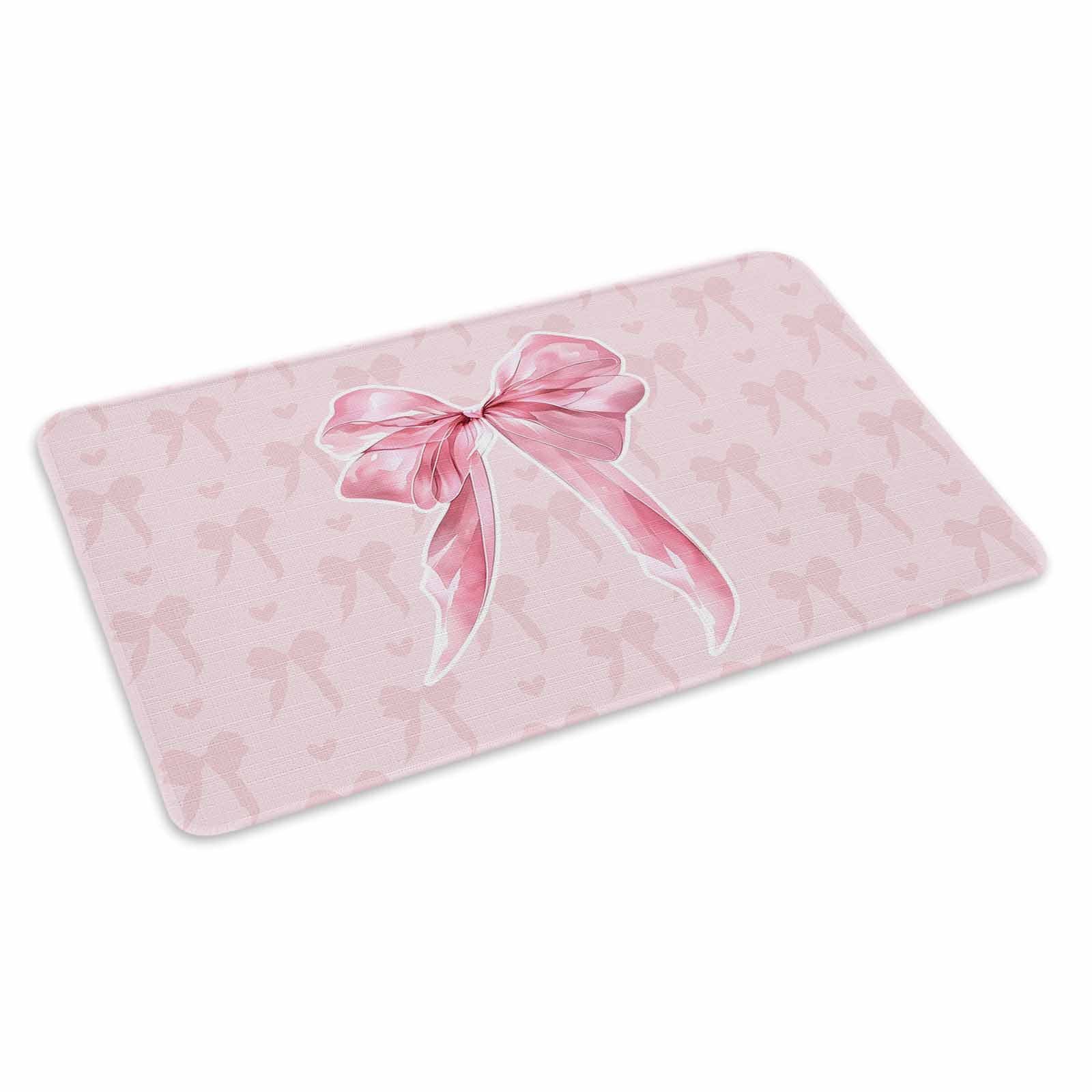 Pink Bow Doormat Outdoor Entrance 20"x31.5", Cute Watercolor Girls ...