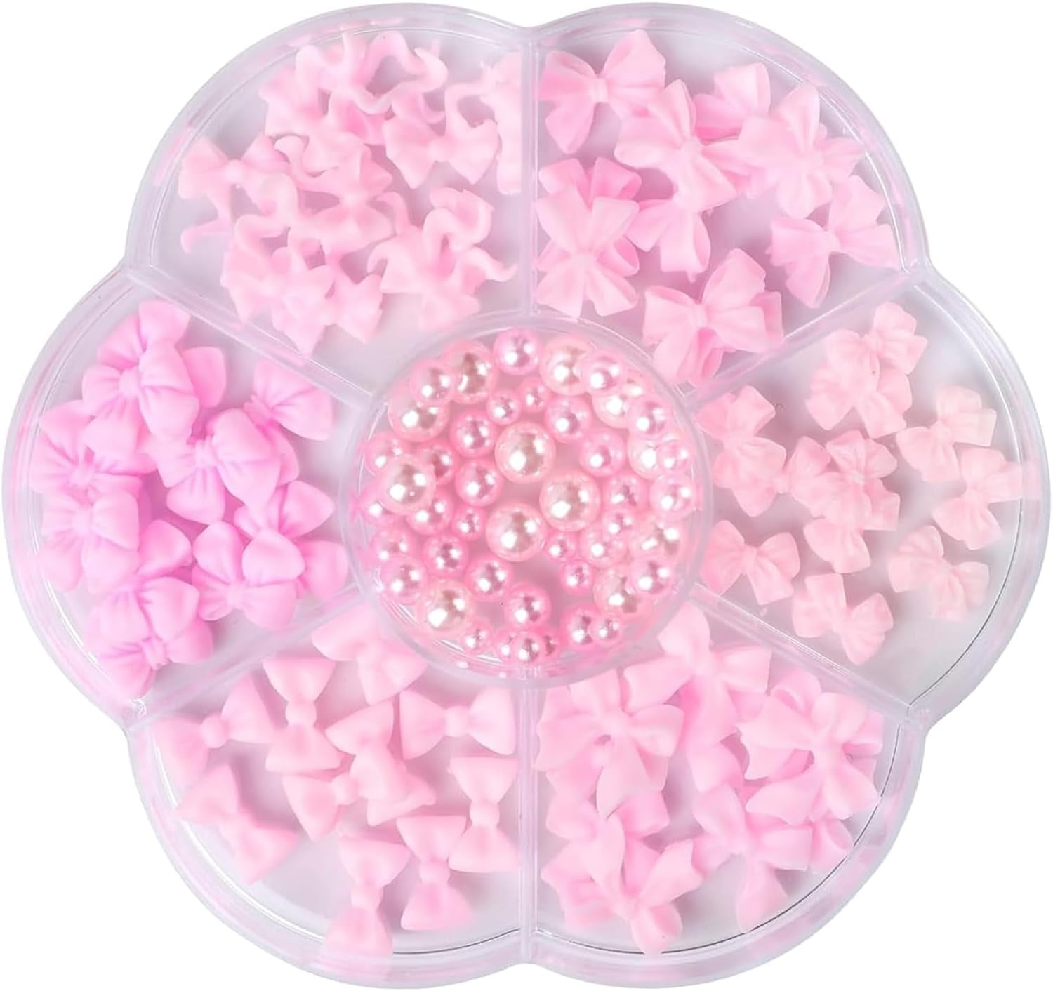 Pink Bow-Knot Nail Charms 3D Bow-Knot Nail Stud Crystal Resin Nail Art ...