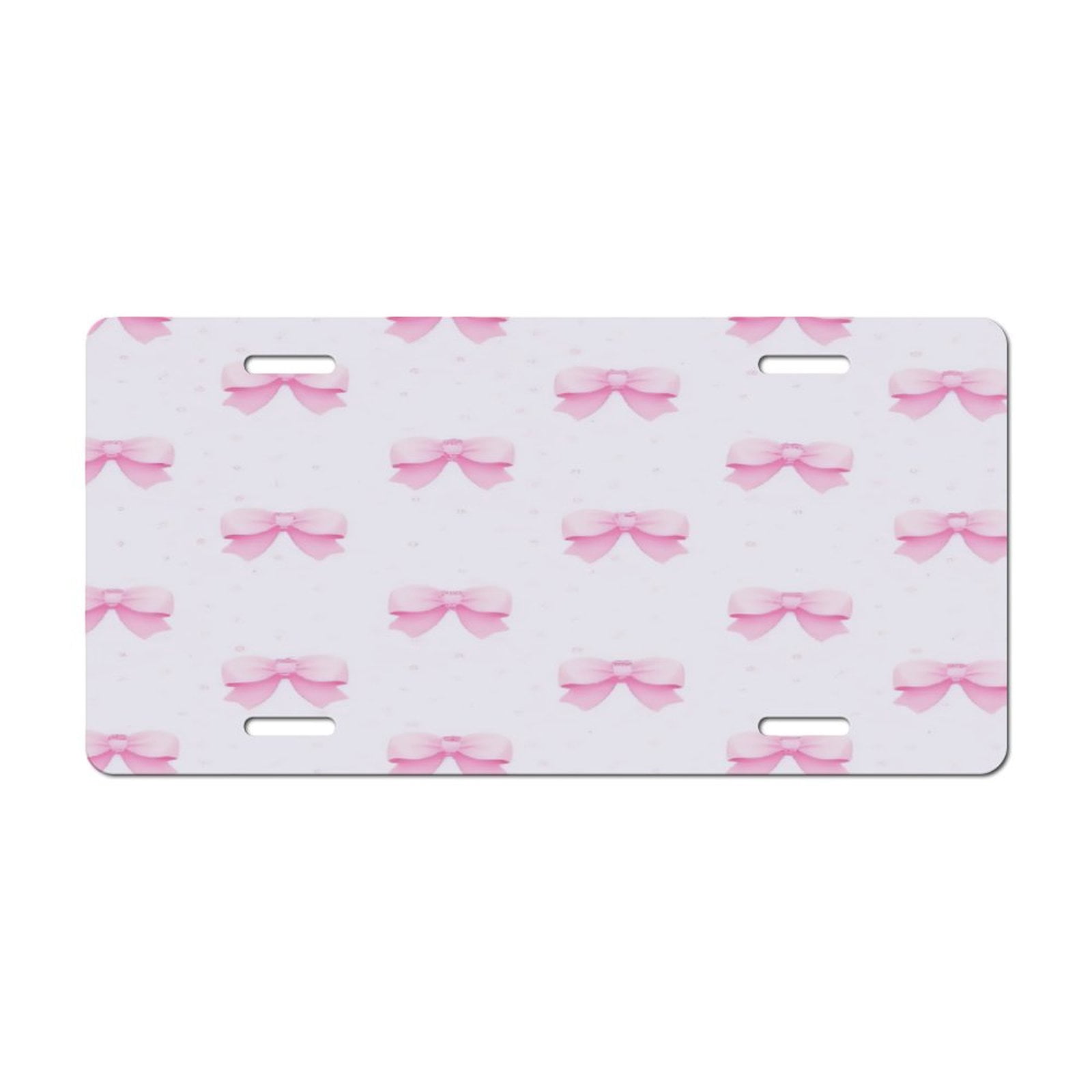 Pink Bow Pattern Car Decorative Front License Plate,Vanity Tag,Metal ...