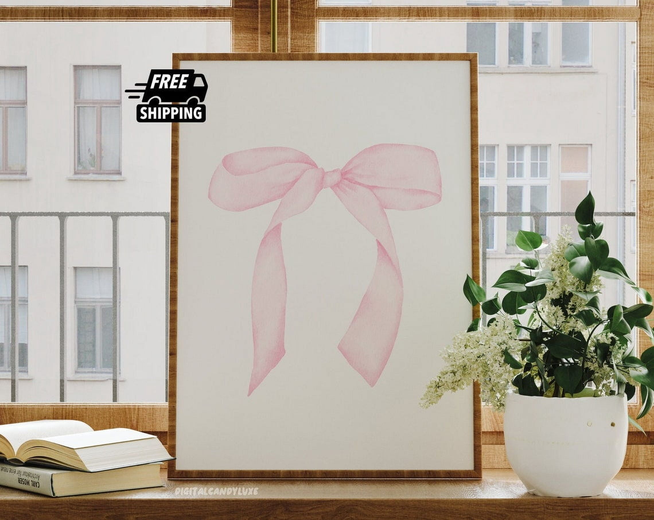 Pink Bow Poster Girly Wall Art Prints Coquette Decor (Unframed) Wall ...