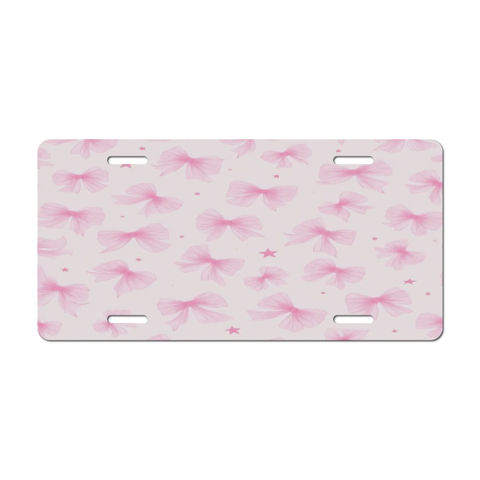 Pink Bow And Star Pattern Car Decorative Front License Plate,Vanity Tag ...