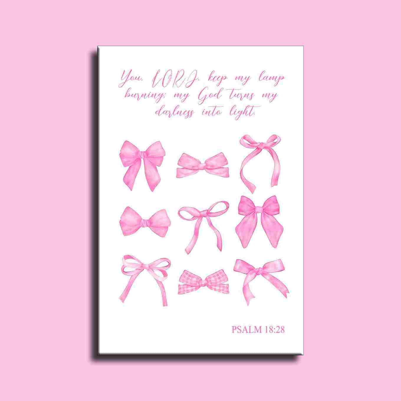 Pink Bow Wall Art Decor Posters, Pink Bow Room Bedroom Bathroom Wall ...