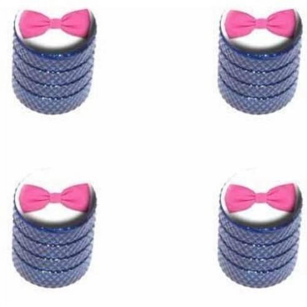 Pink Bow on White Background Tire Rim Wheel Aluminum Valve Stem Caps ...