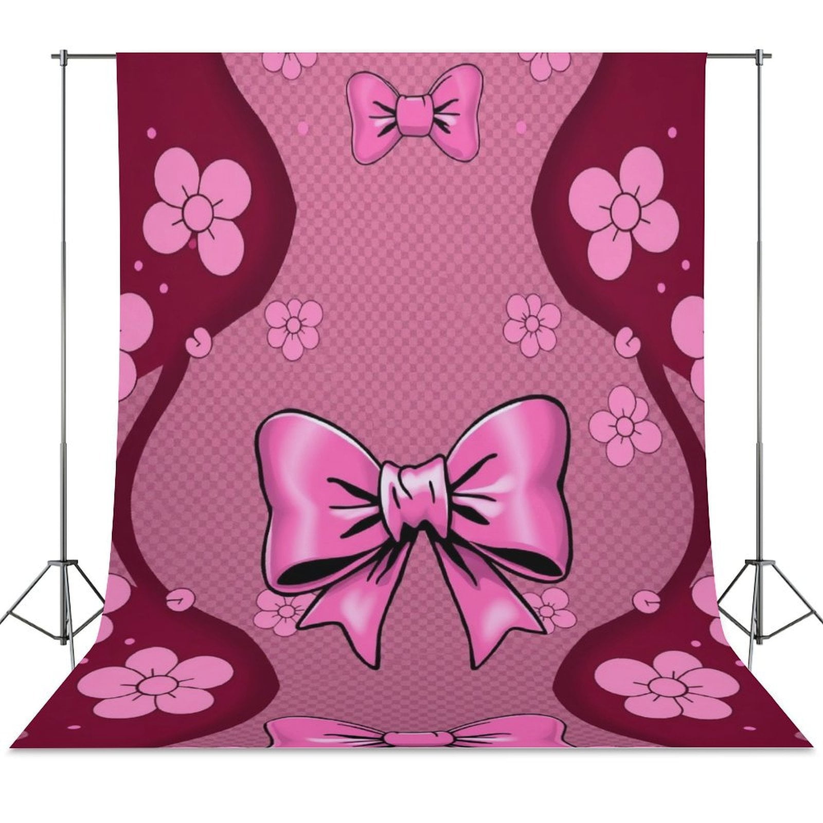Pink Bows Flowers Pattern Party Backdrop Birthday Decoration ...