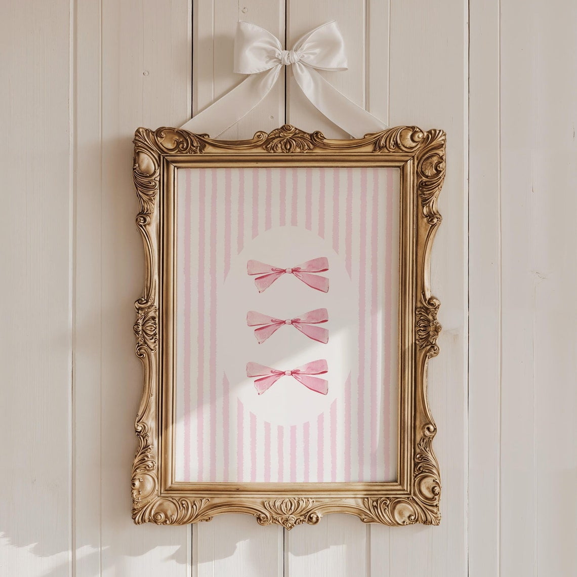 Pink Bows Wall Art, Girl Nursery Art Baby Room Pink Decor, Baby Shower ...