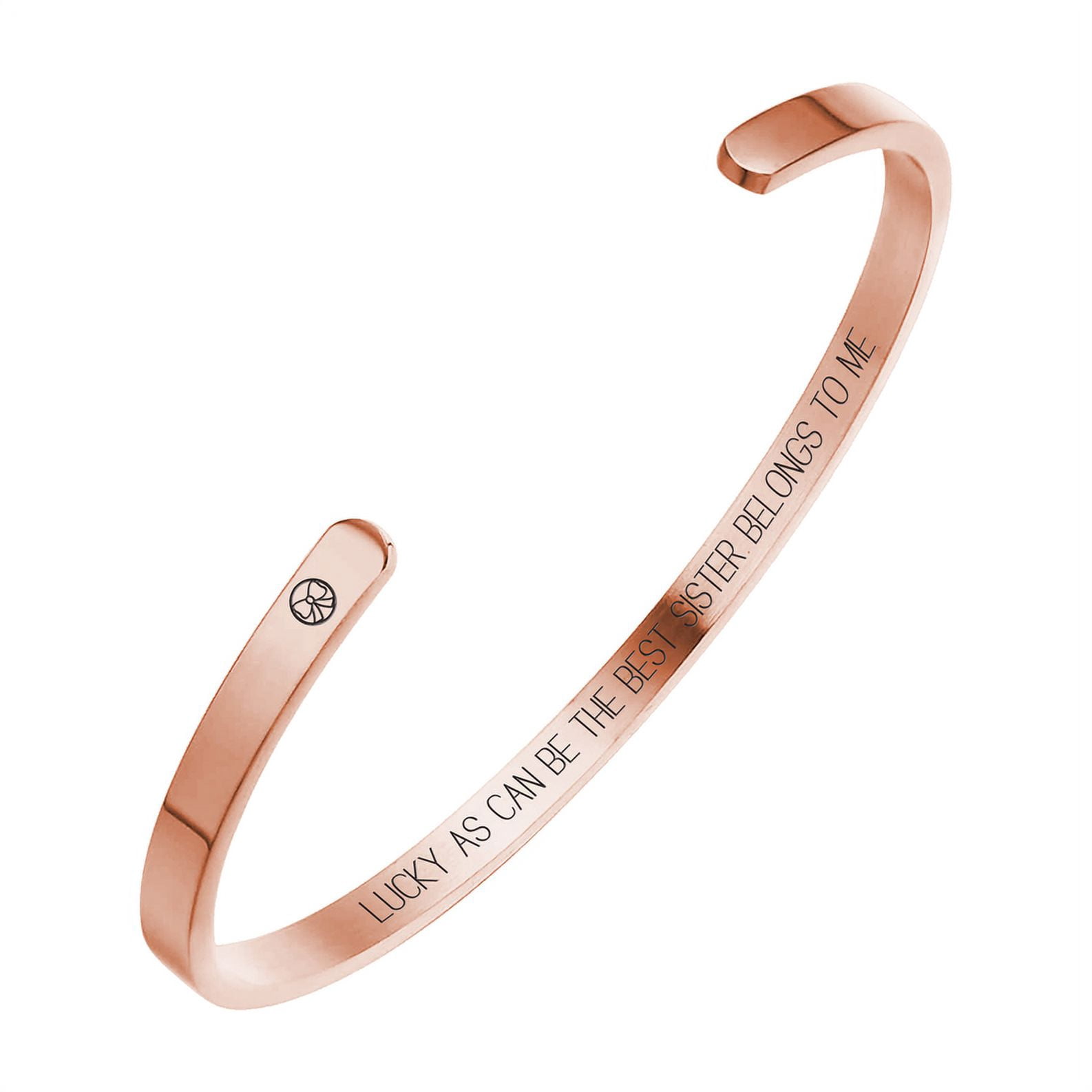 Pink Box Stack-able Family Inspirational Rose Gold Cuff Bracelet ...