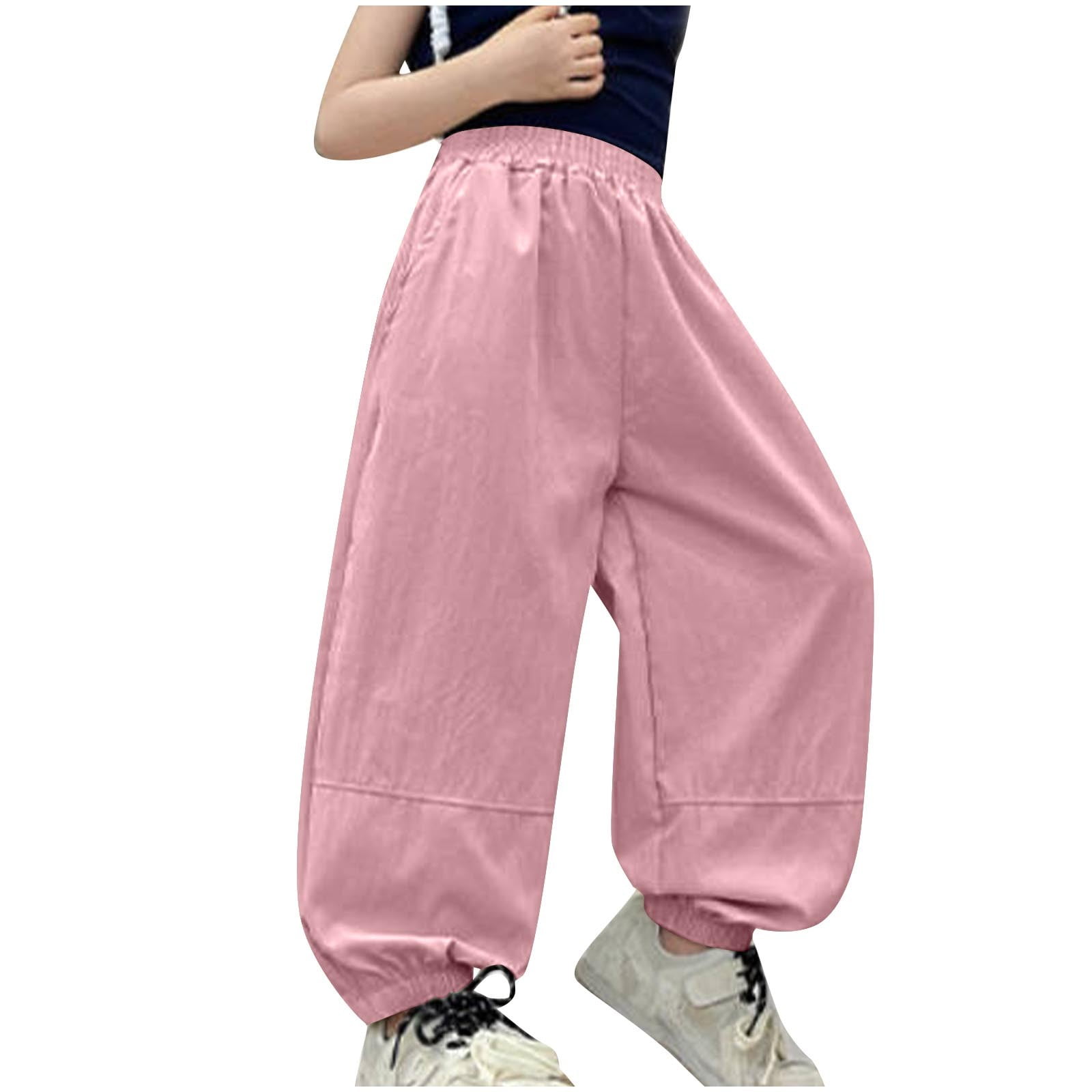Pink Boy Girl Children Boy Girl Loose Fit Spandex Pants for Child Work ...