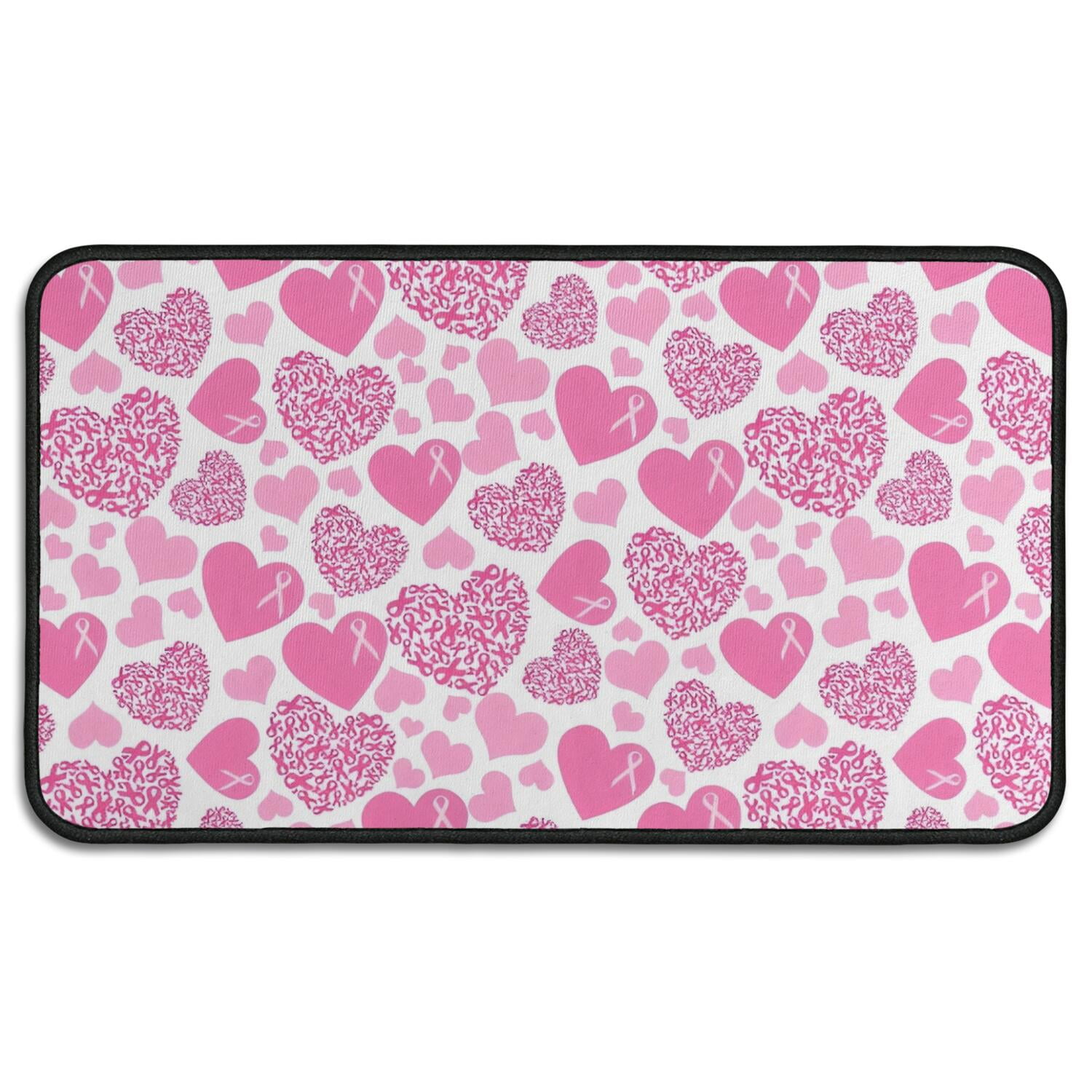 Pink Breast Cancer and Love Door Rugs,Washable Non Slip Door Mats ...