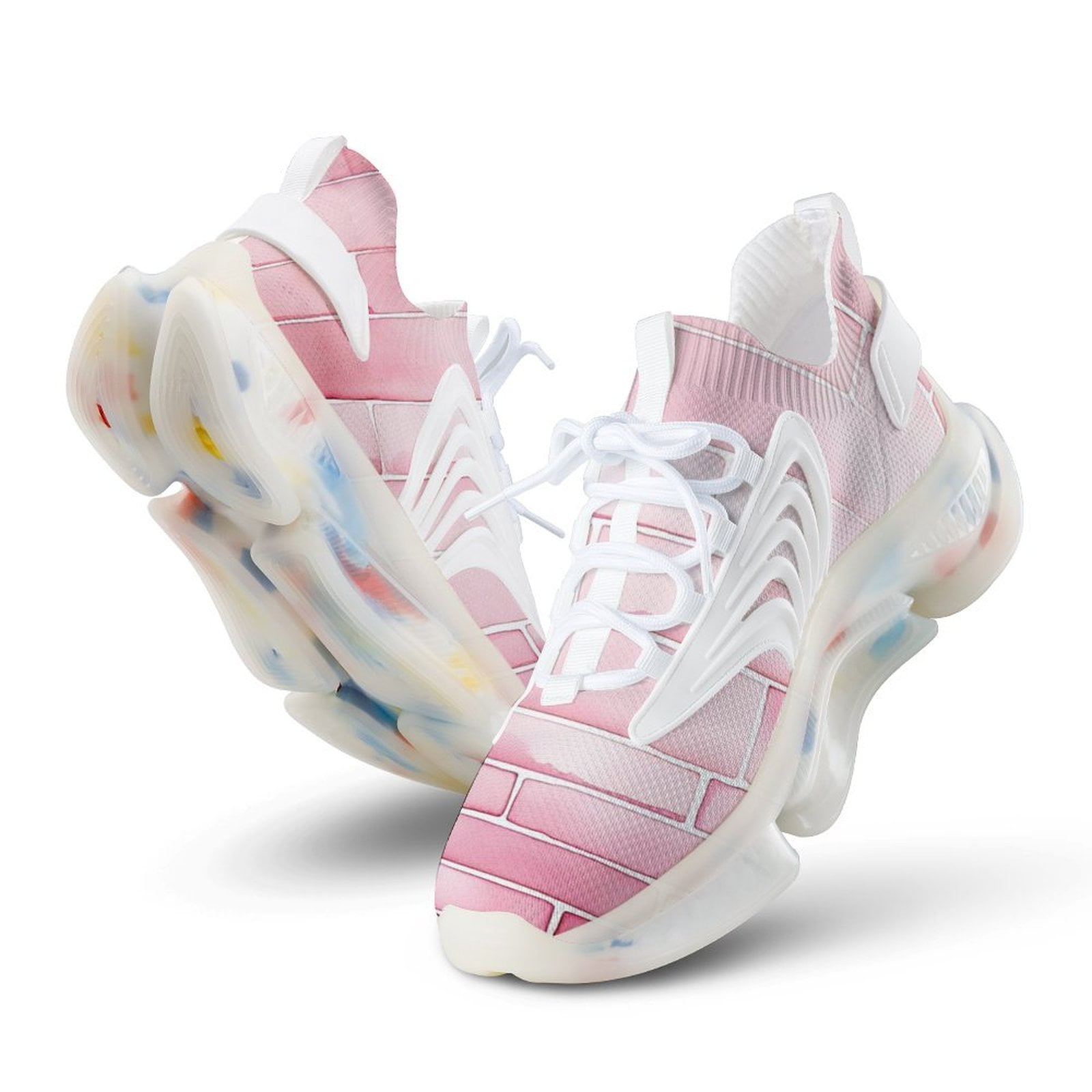 Pink Brick Stone Wall Walking Shoes for Men Woman Lightweight Tennis ...
