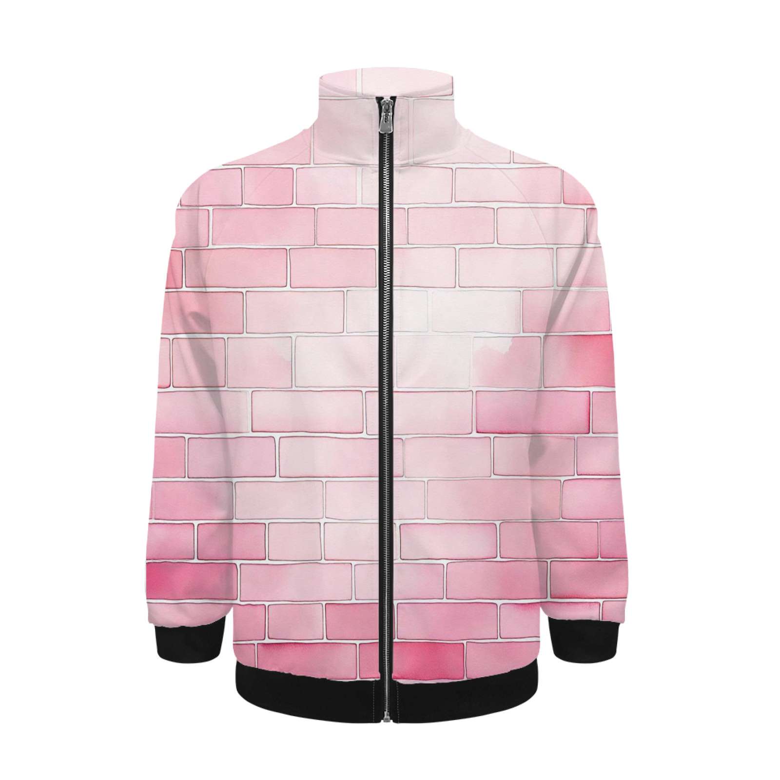 Pink Brick Wall, Brick Stone Wall Sunlight Jacket Men's Street Cool ...