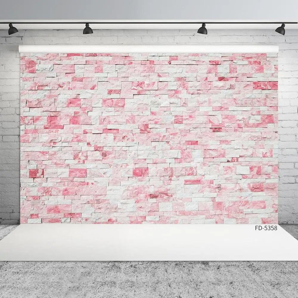 Pink Brick Wall Colours Pattern Backdrops Girl Child Art Portrait ...