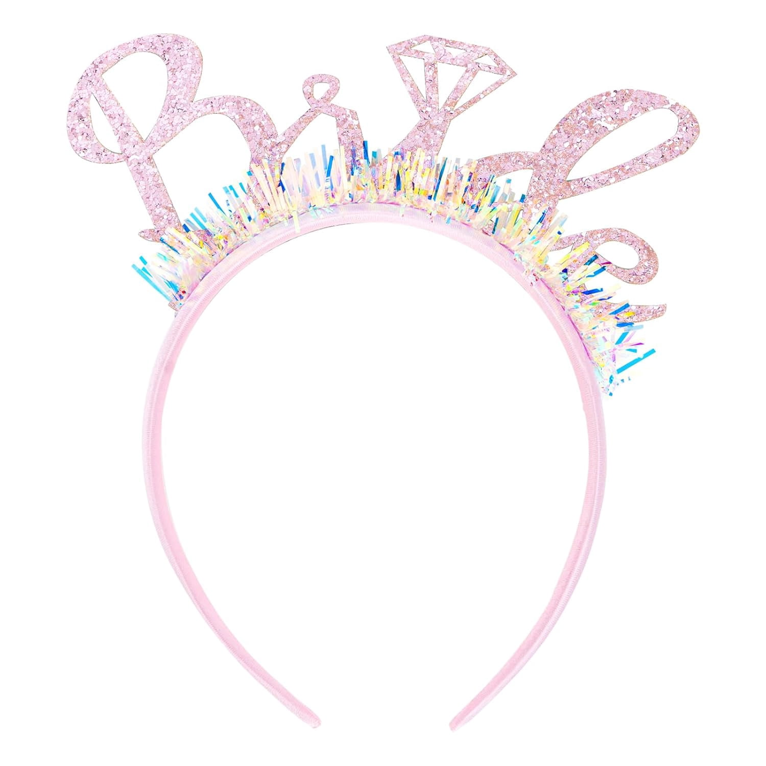 Pink Bride Glitter Headband with Tassel for Women Bachelorette Party ...