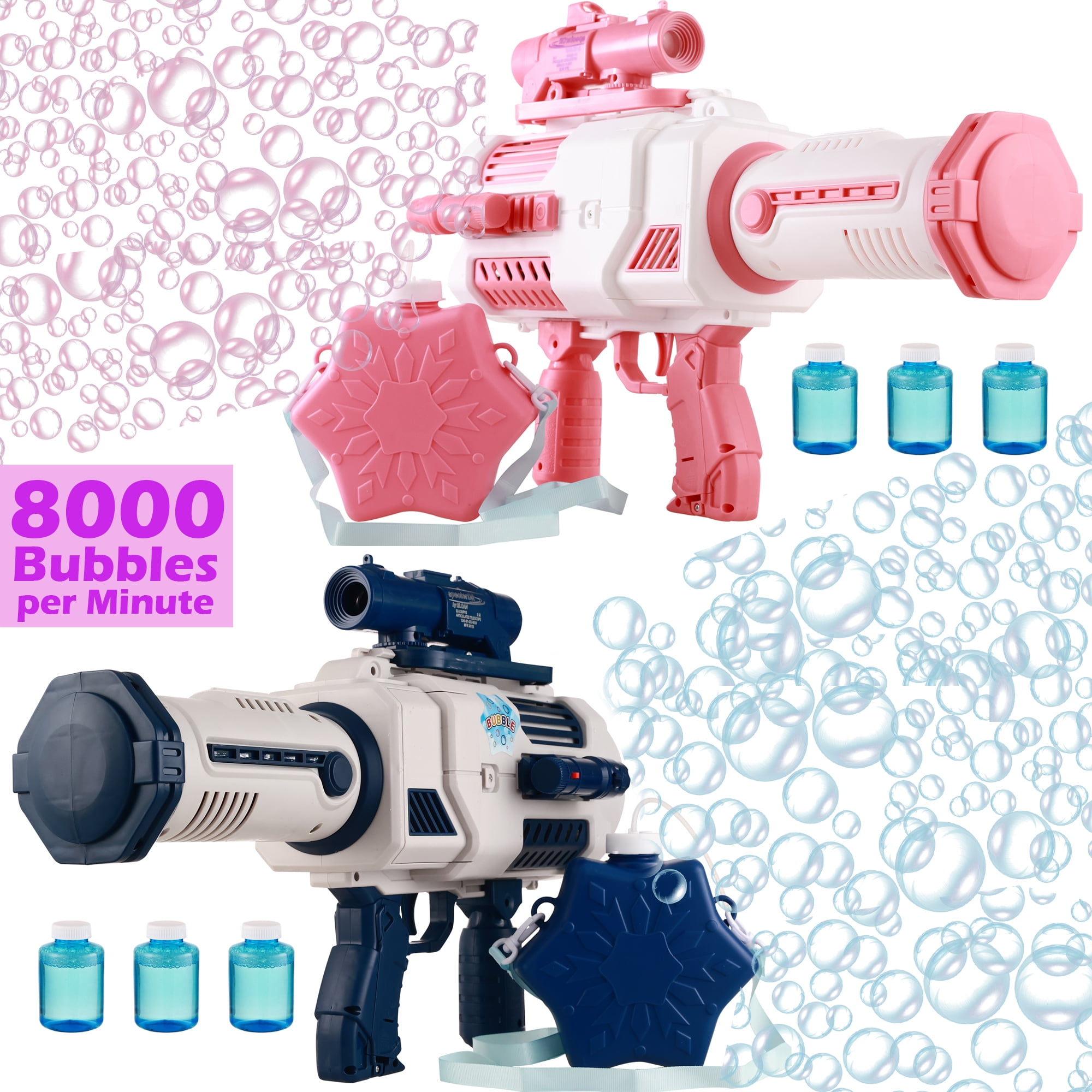 Pink Bubble Machine 8000 Bubbles Per Minute with Carrying Bubble Case ...