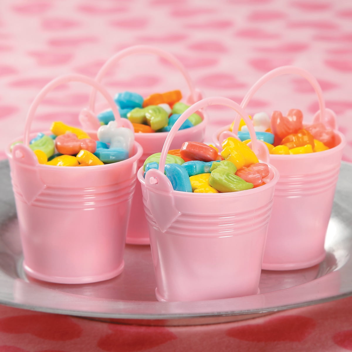 Pink Bucket Favors with Handle: 2.5 inches, 12 pack - Walmart.com