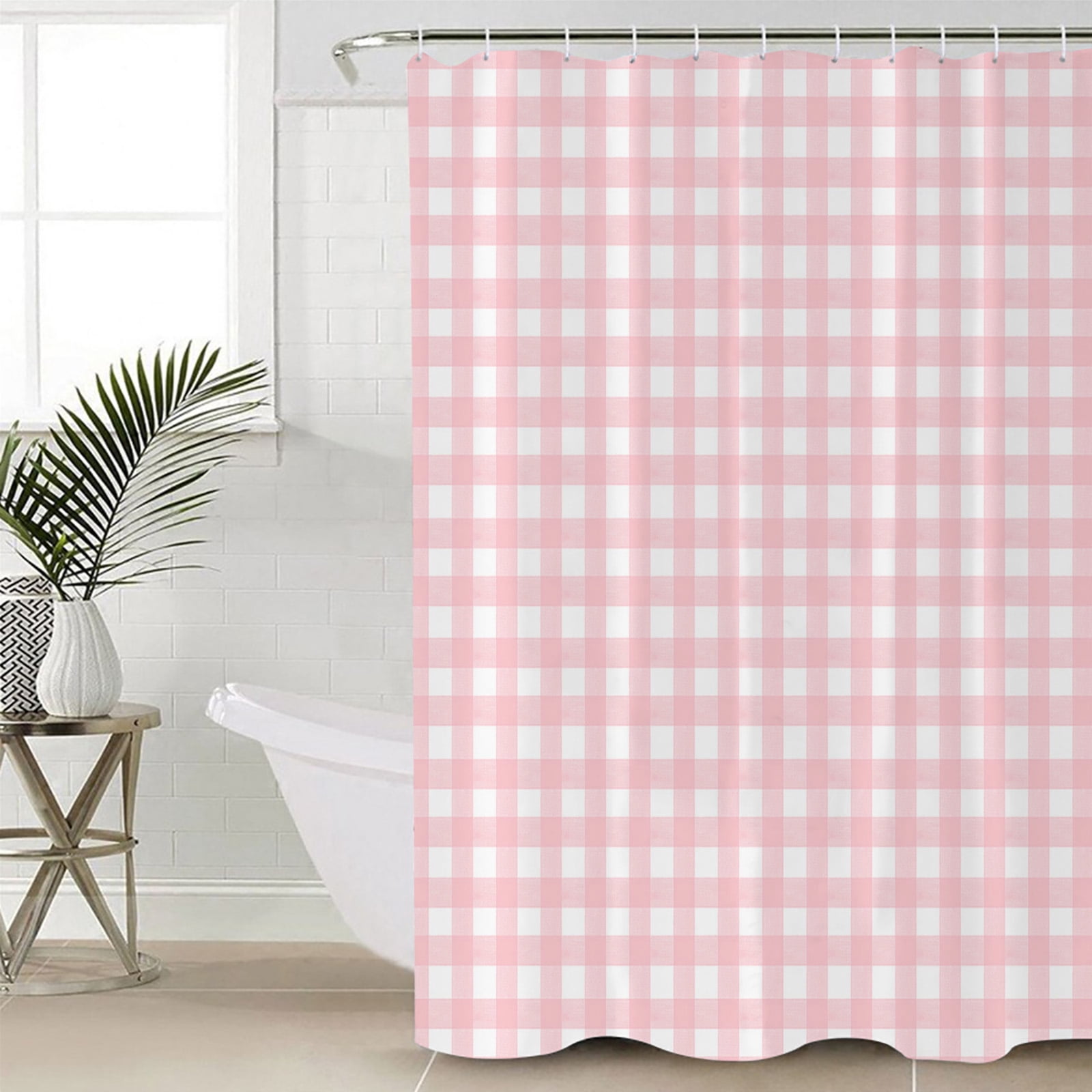 Pink Buffalo Plaid Bathroom Curtain 72 Inch Shower Stall Curtain with ...