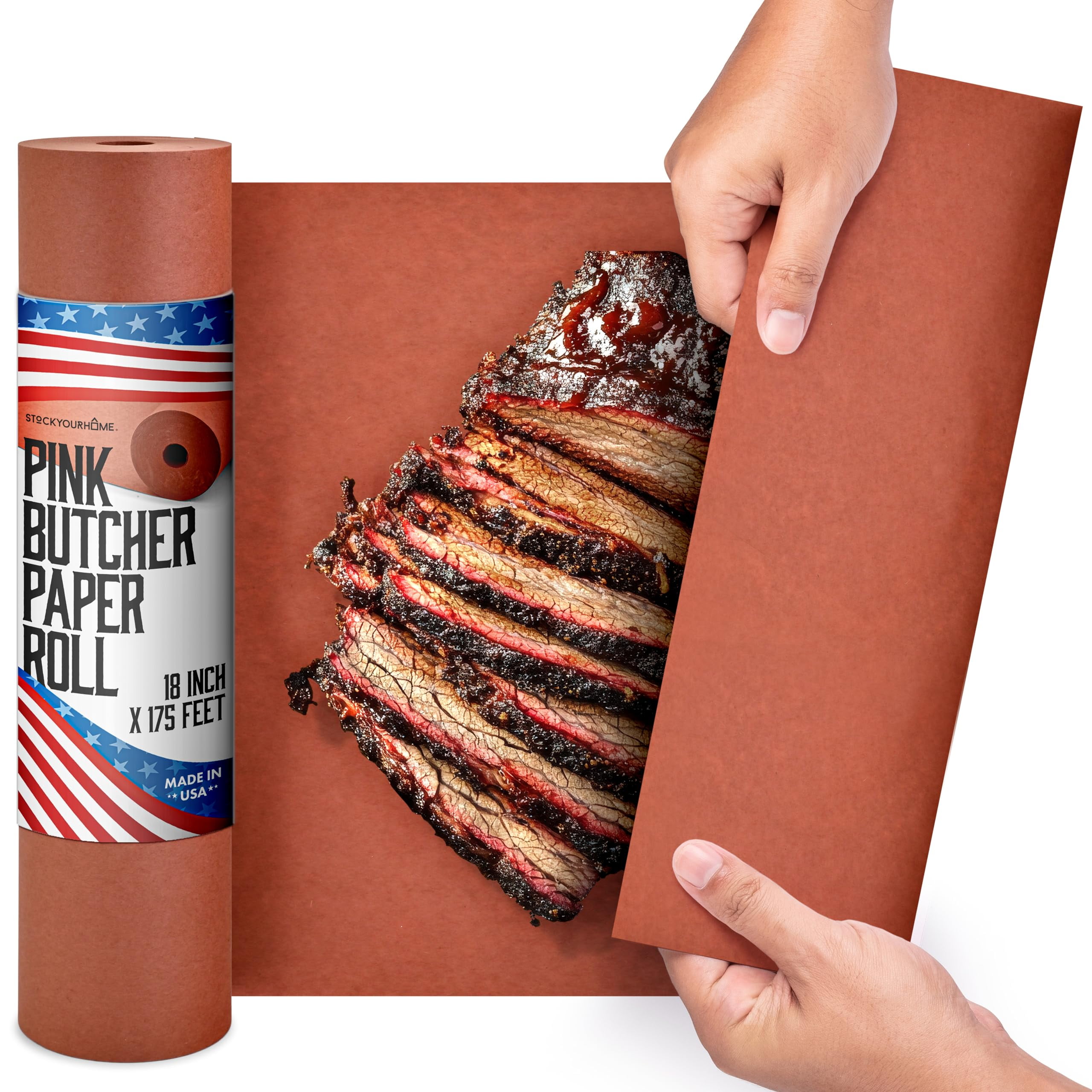 Pink Butcher Paper Roll,18” x 175' Feet Butcher Paper for Smoker, 18 ...