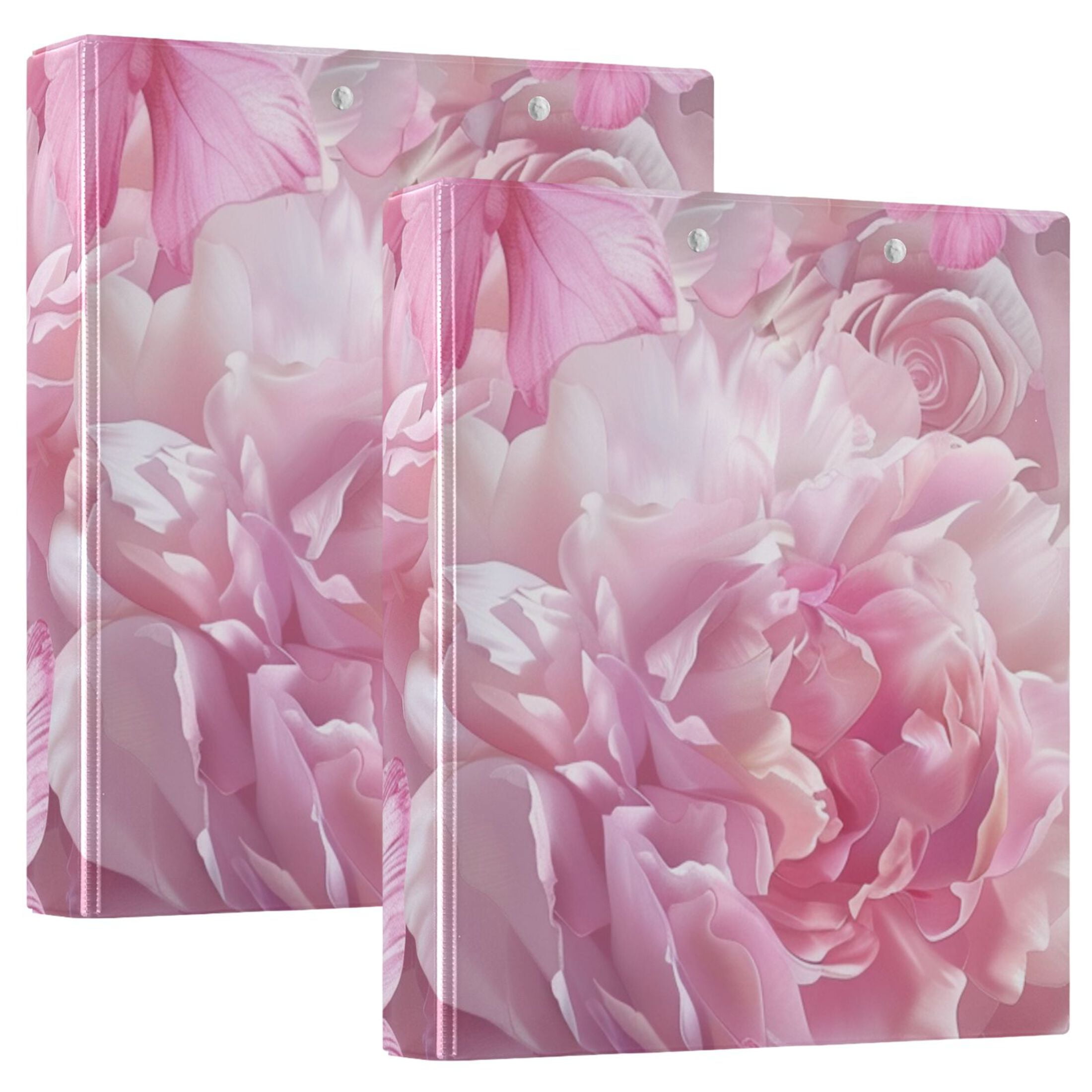 Pink Butterflies Flowers 3 Ring Binders 1.5 inch Hardcover File Folders ...