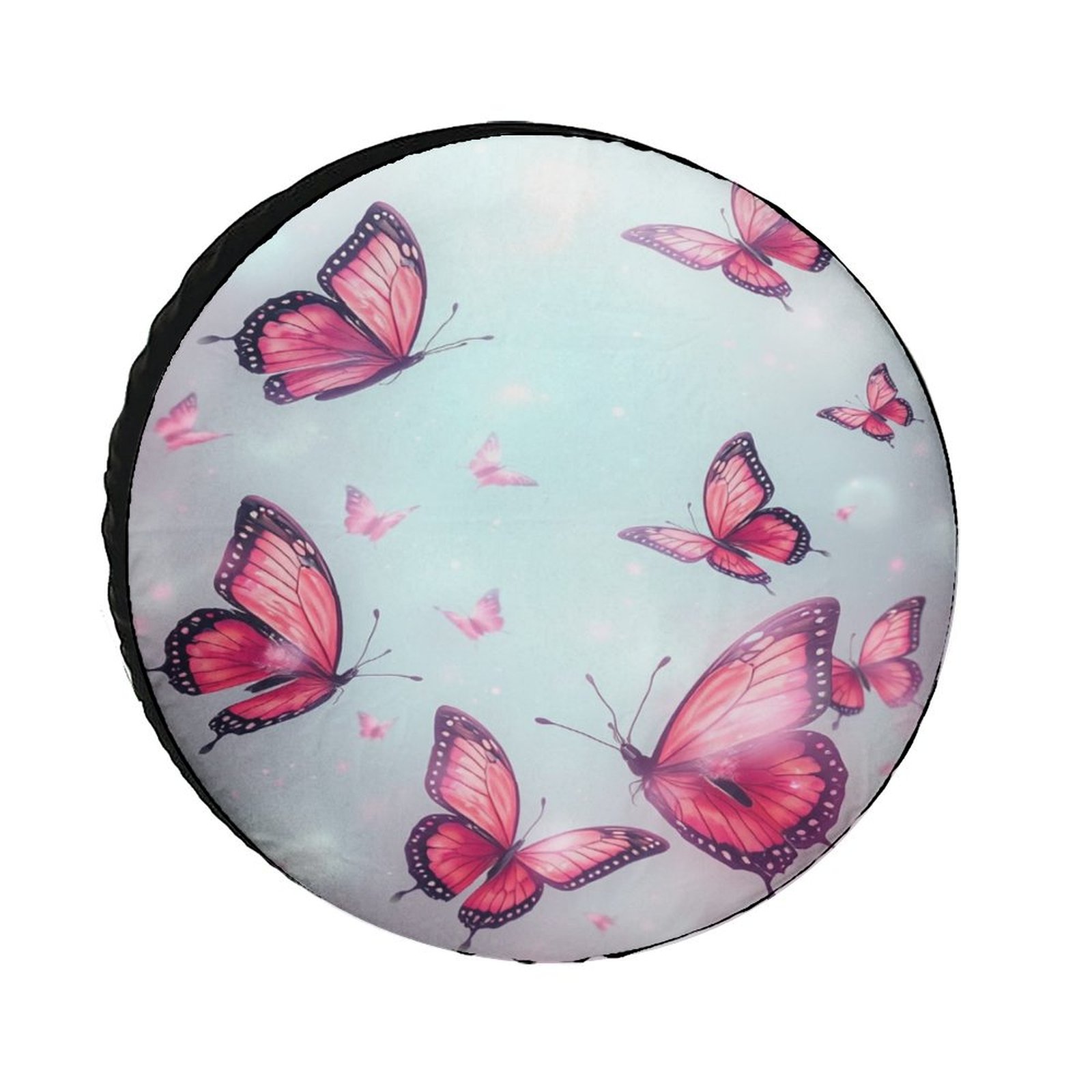 Pink Butterflies Flying Free Spare Tire Cover Universal Waterproof Dust ...