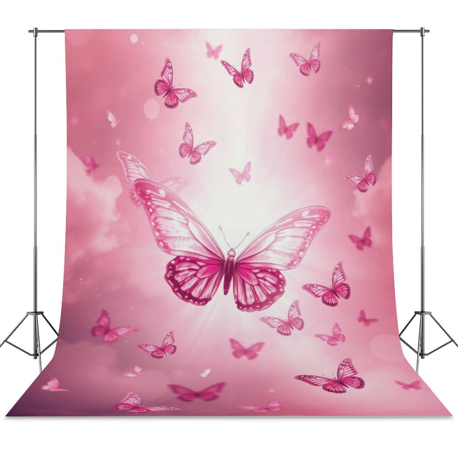 Pink Butterflies Flying Freely Decorations BackdropPortrait Photography ...