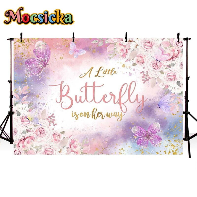 Pink Butterfly Background Spring Butterfly Floral Decoration Birthday ...