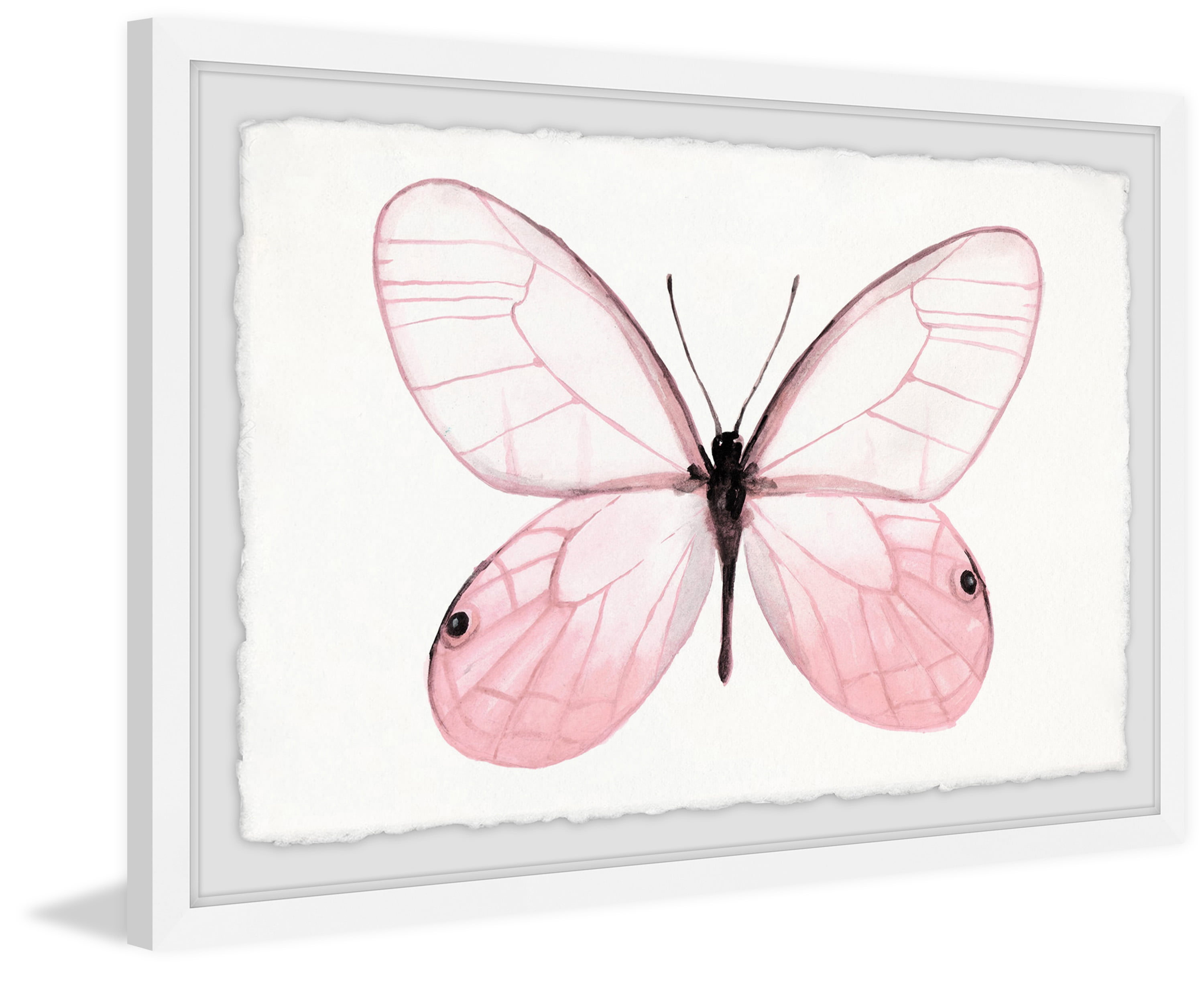 Pink Butterfly Beauty Framed Painting Print - Walmart.com