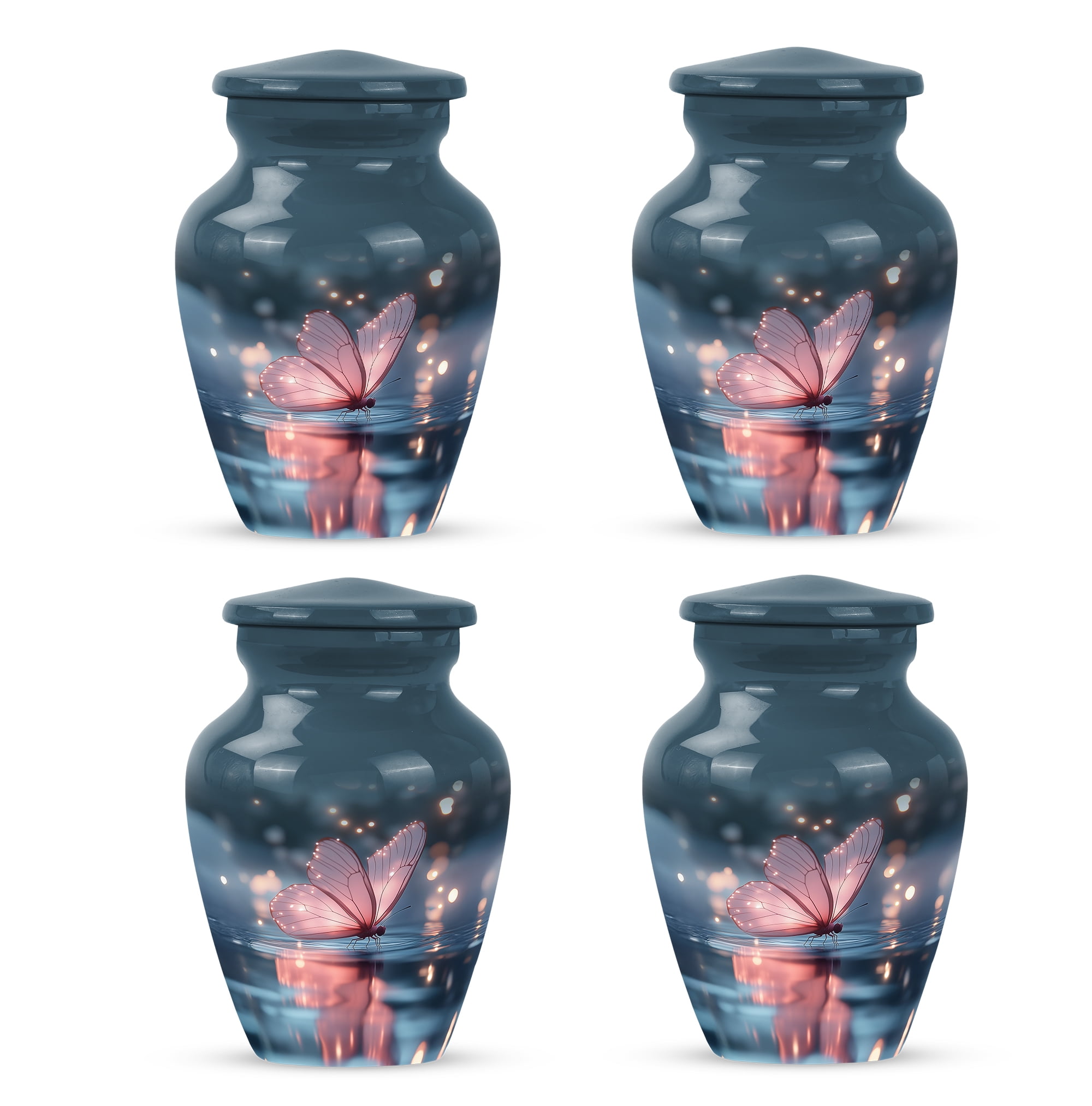 Pink Butterfly Cremation Urn, Large Urns for Human Ashes Adult Man ...