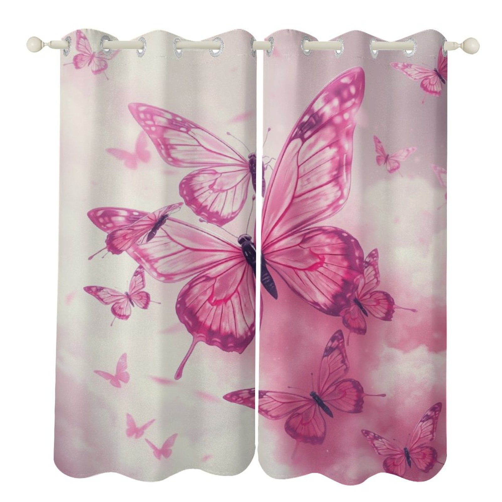 Pink Butterfly Dream Curtain for Living Room Bedroom Set Design High ...