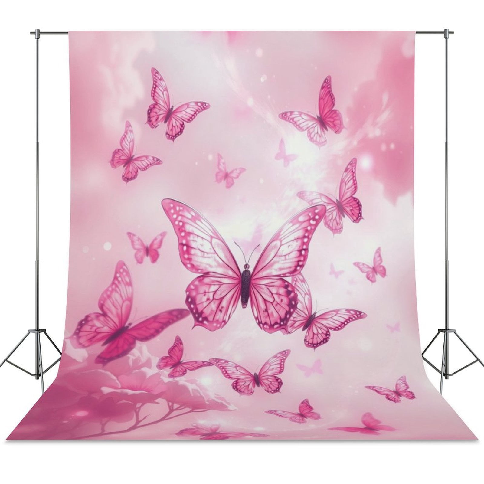 Pink Butterfly Dreamland Backdrop Baby Shower Newborn Portrait Girl Boy ...