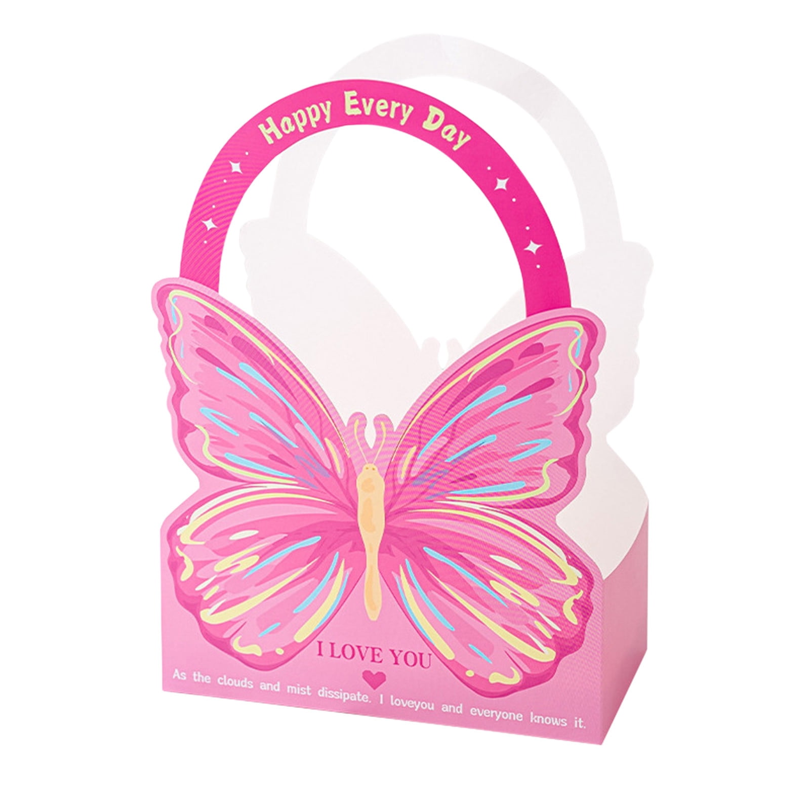 Pink Butterfly Gift Box With Romantic Design, Odorless Material And ...
