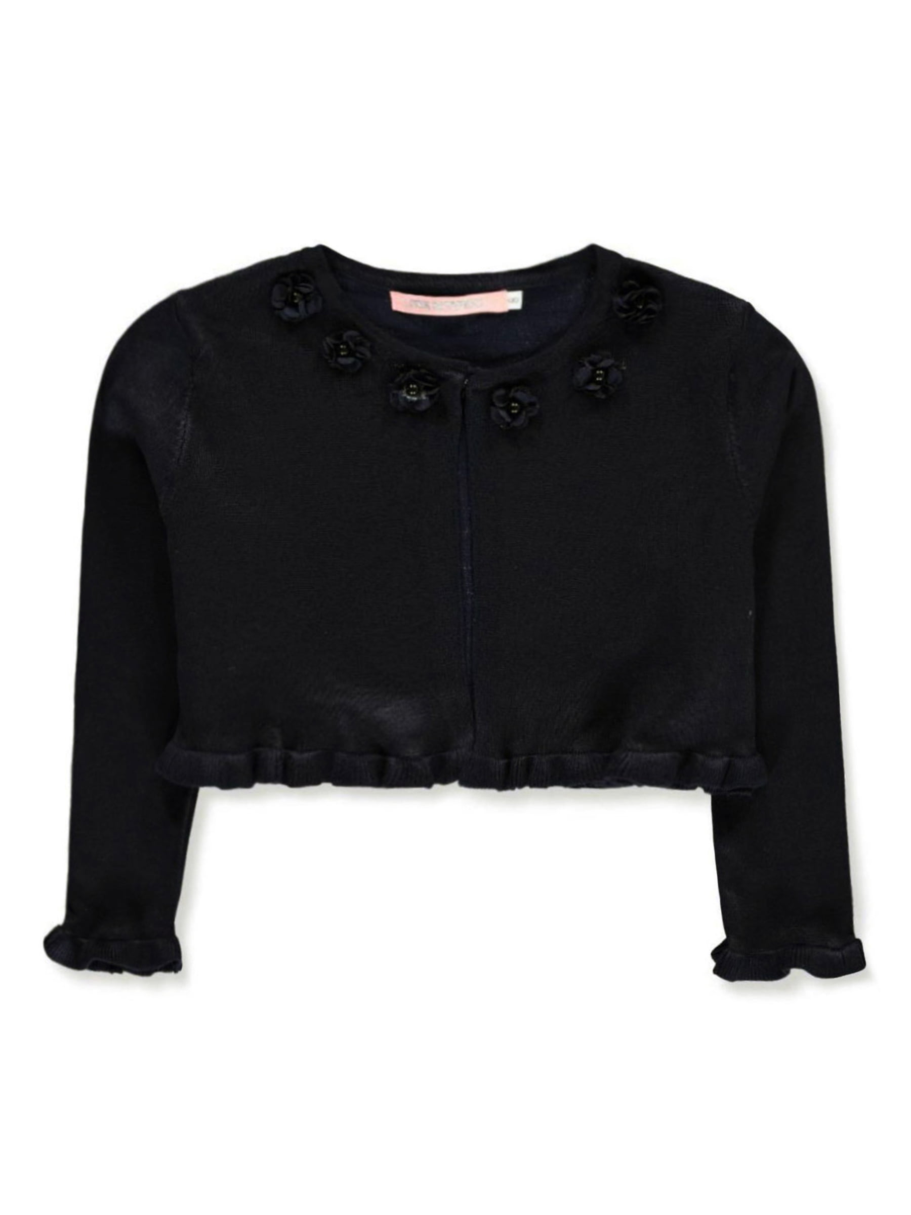 Pink Butterfly Girls' Flower and Pearl Knit Shrug Color: black Size: 14 ...
