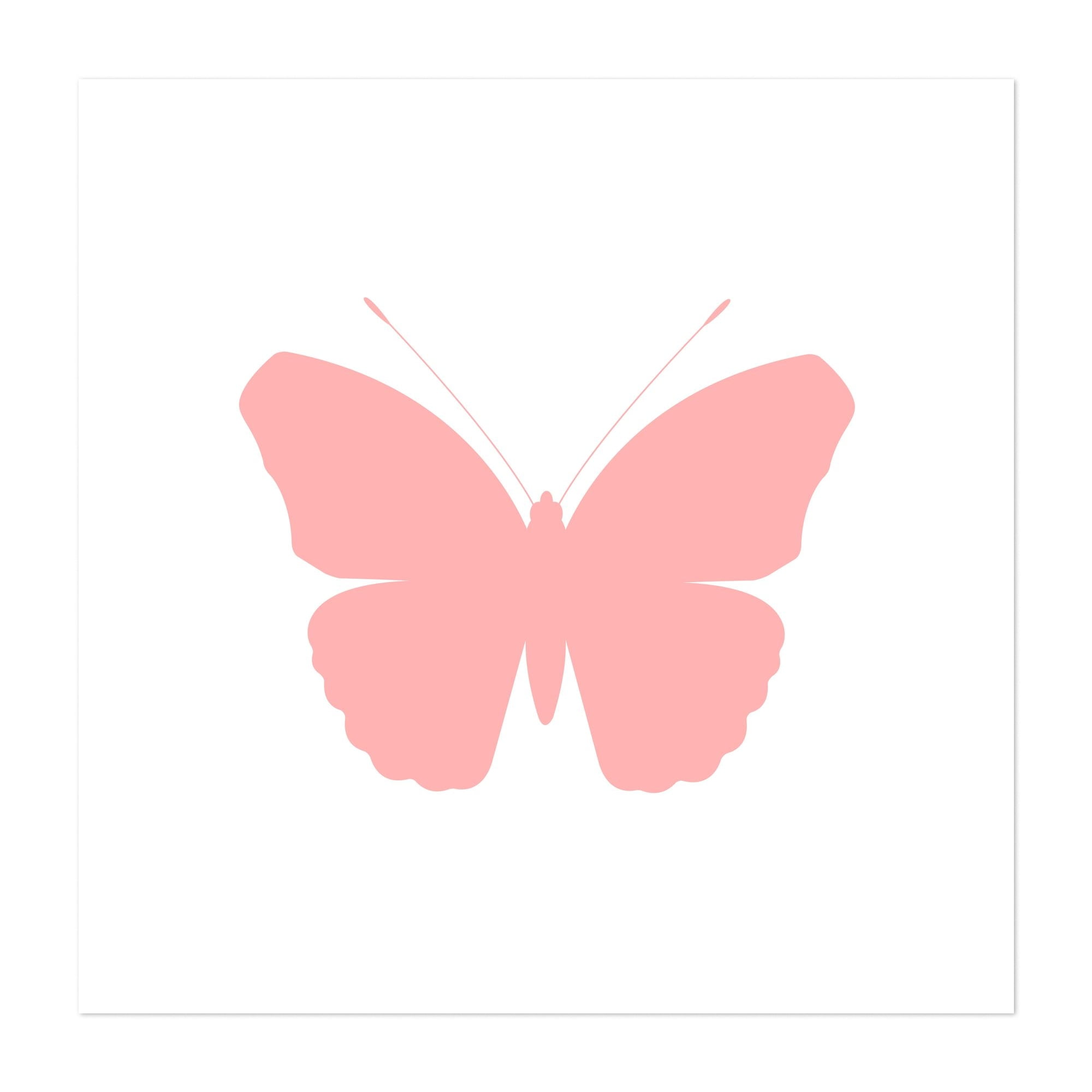 Pink Butterfly Illustration - Digital Art Butterfly Minimalist Pastel ...