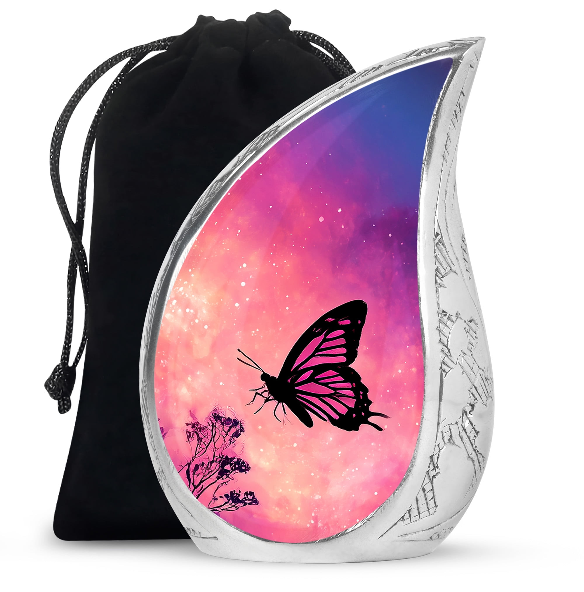 Pink Butterfly Large Urns For Human Ashes Adult Dad - Cremation Urn For ...
