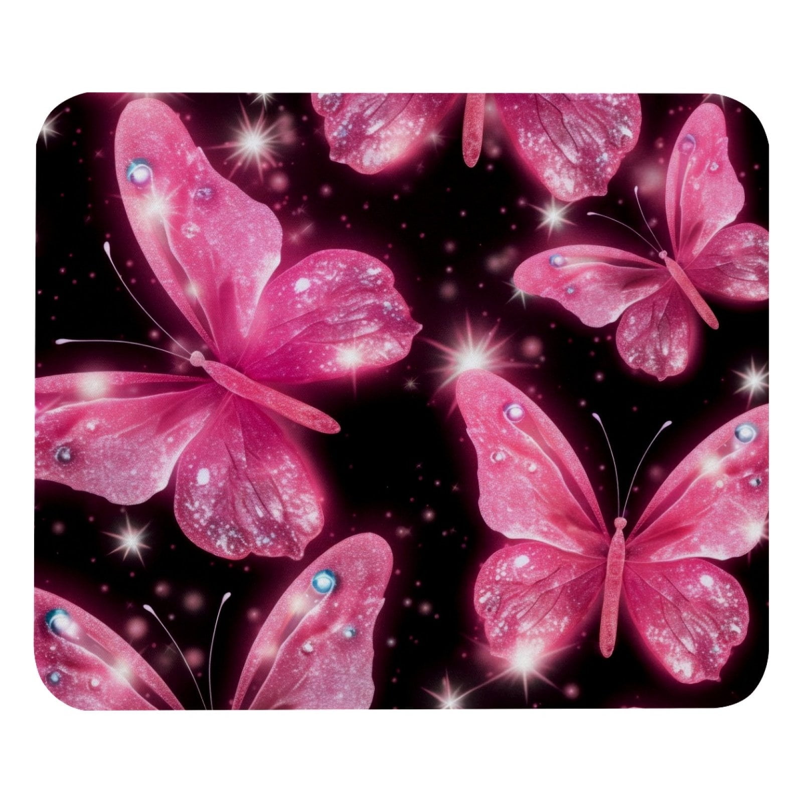 Pink Butterfly Mouse Pad, Square Mouse Pads for Wireless Mouse, Non ...