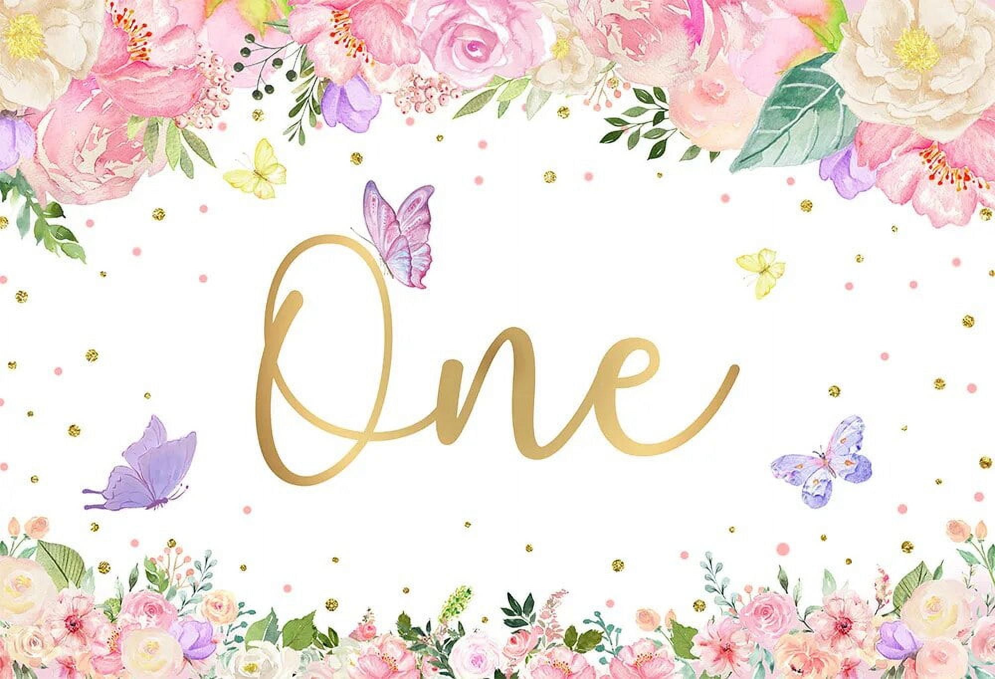 Pink Butterfly Photography Backdrops Spring Floral 1st Birthday ...