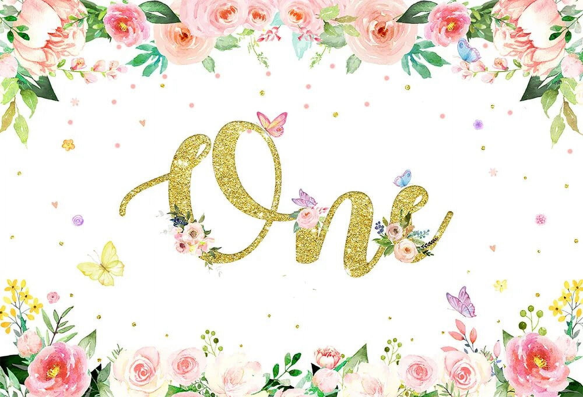 Pink Butterfly Photography Backdrops Spring Floral 1st Birthday ...