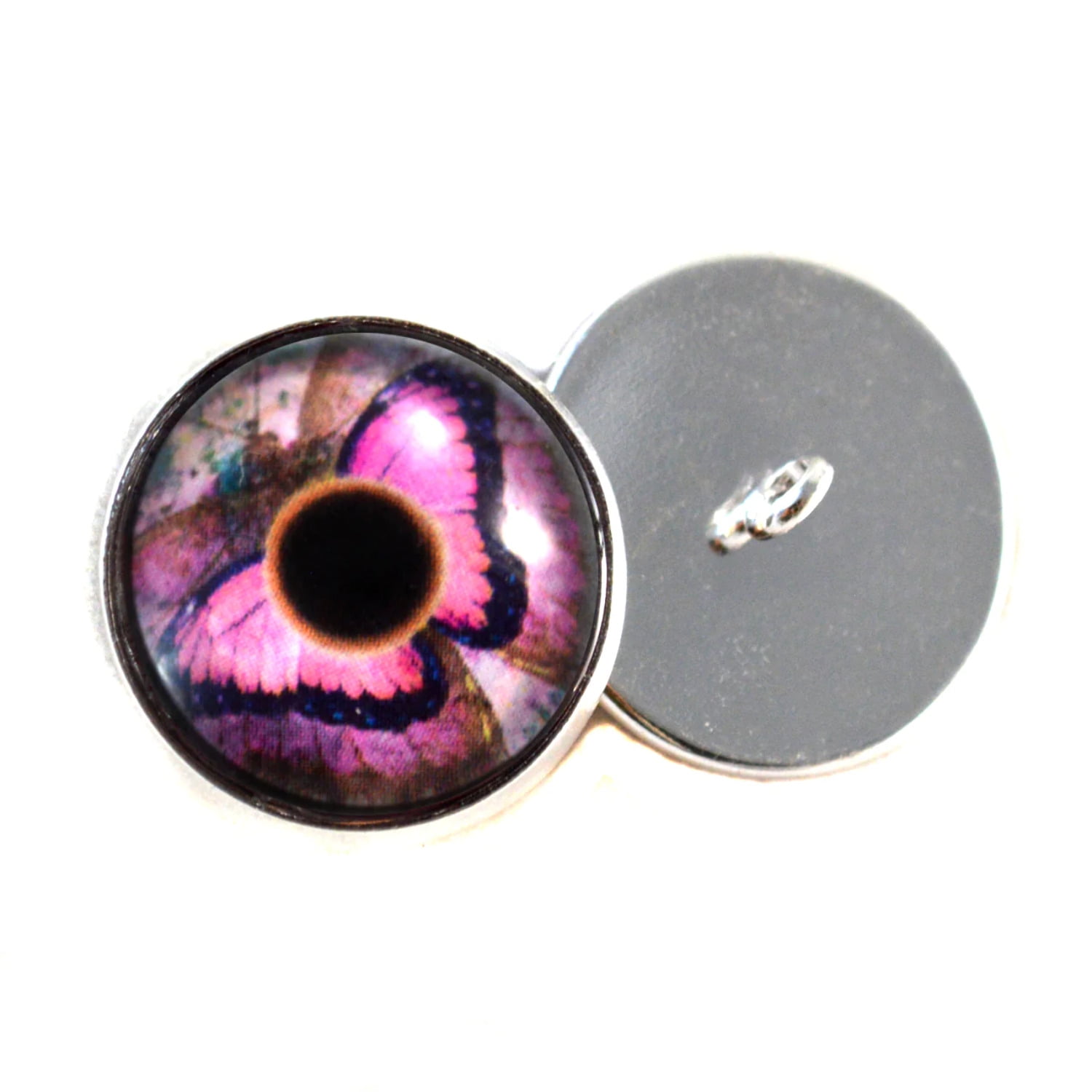 Pink Butterfly Sew-On Button Glass Eyes - Walmart.com