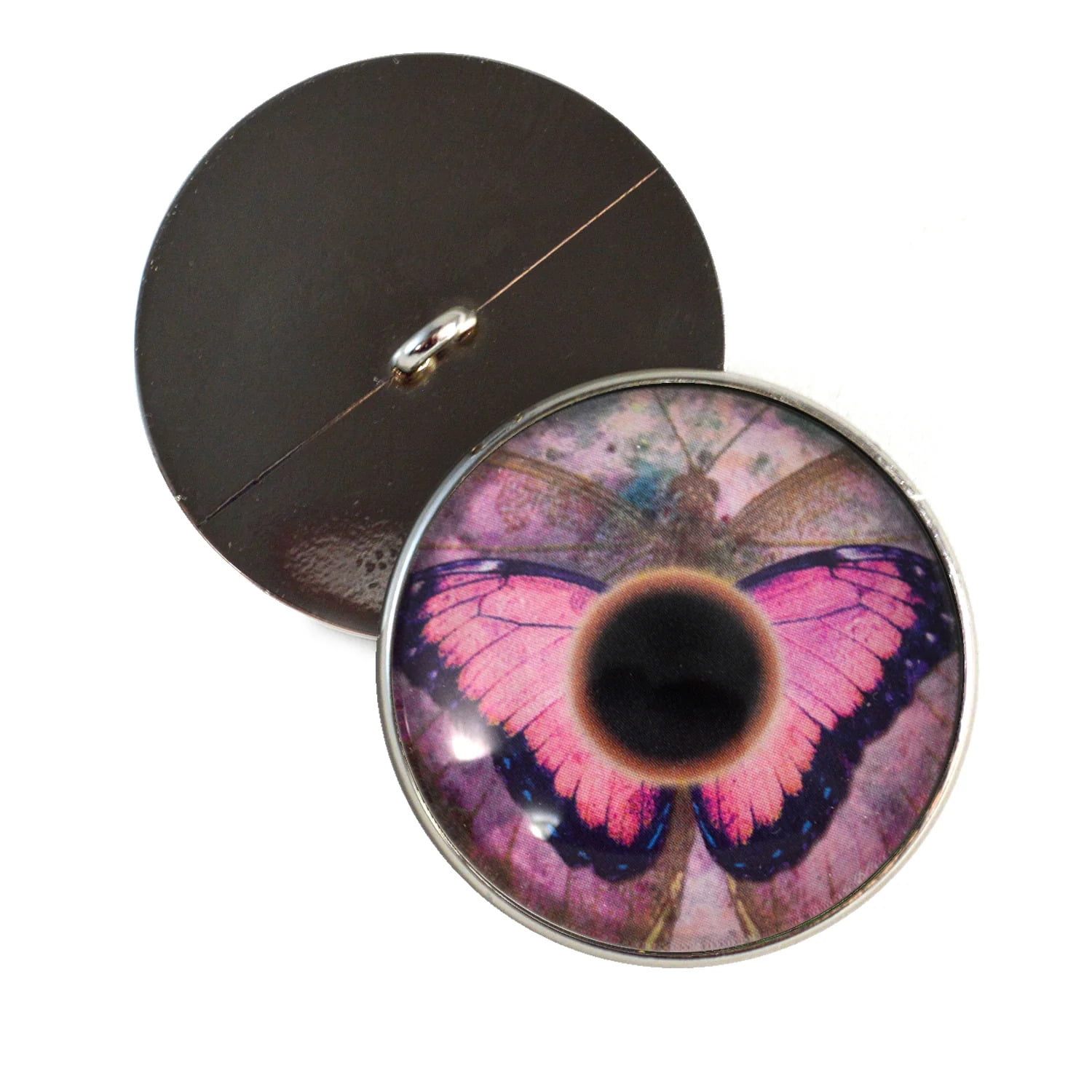 Pink Butterfly Sew-On Button Glass Eyes - Walmart.com