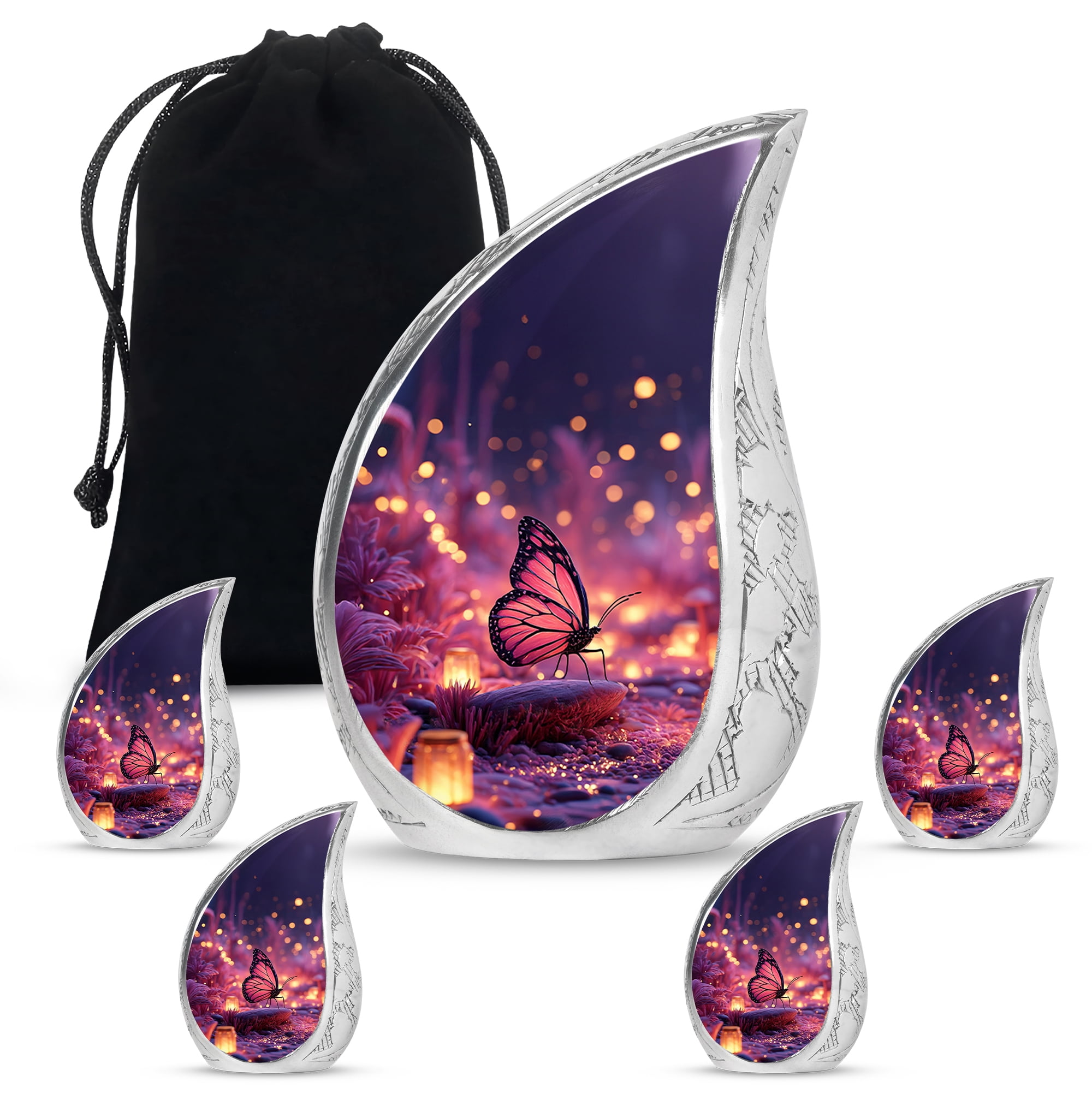 Pink Butterfly Standing Memorial Tiny Urn For Ashes Adult Father - Funeral Urns For Human Ashes ...