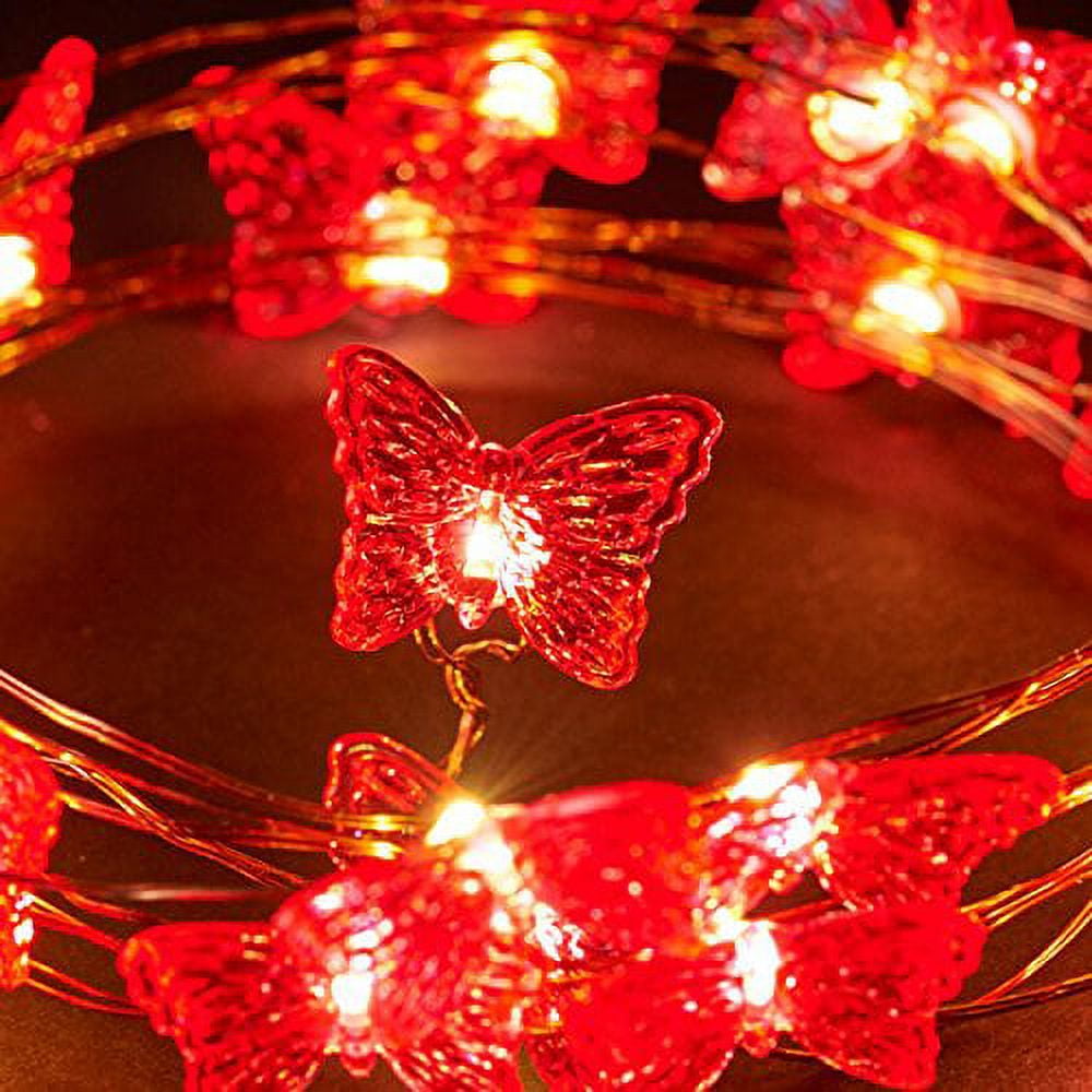 Pink Butterfly String Lights 25ct Battery Operated - Walmart.com