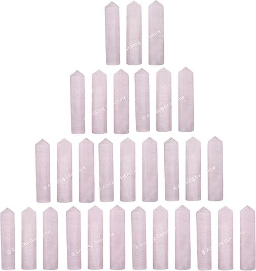 Pink Calcite Crystal Points, Healing Crystals for Crafts, Crystal Grid ...
