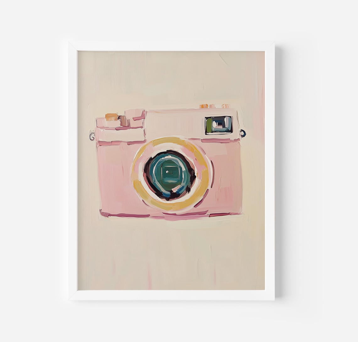 Pink Camera : Girly Office Wall Art (Print), Photographer Poster ...
