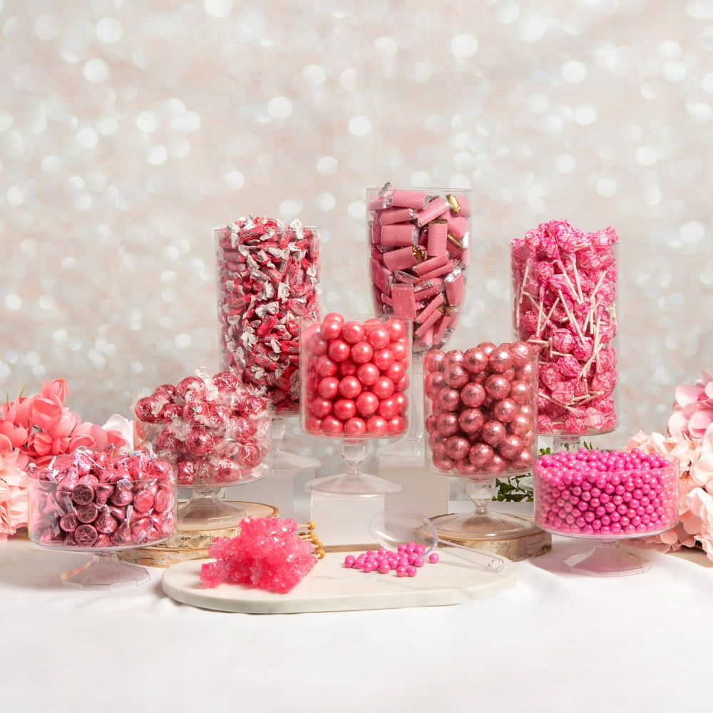 Deluxe Pink Candy Buffet - 14lbs, Includes Hershey's, Lindt, Gumballs ...