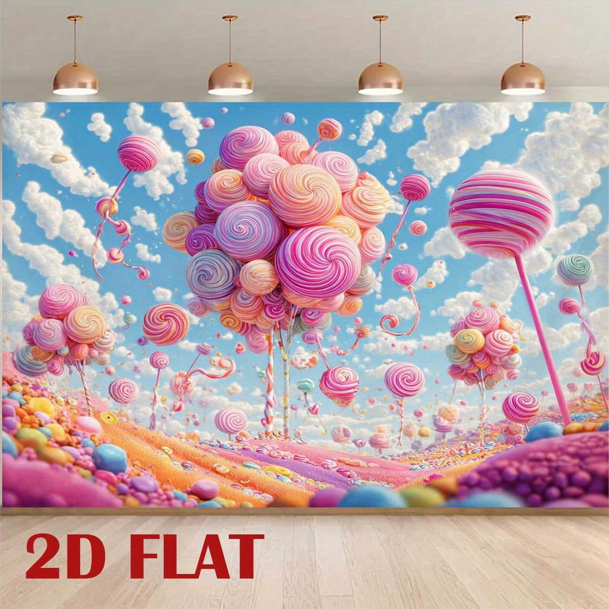 Pink Candy Landscape Backdrop Sweet Fairy Tale Scenery Birthday ...