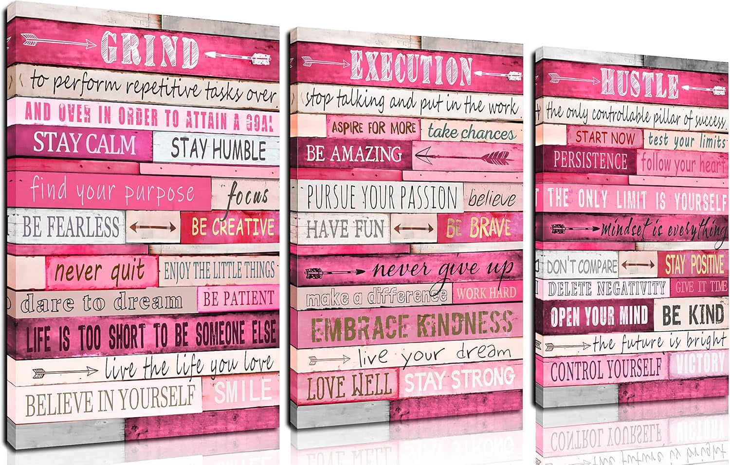 Pink Canvas Wall-Art - Room Decor For Teen Girls - Motivational Posters ...