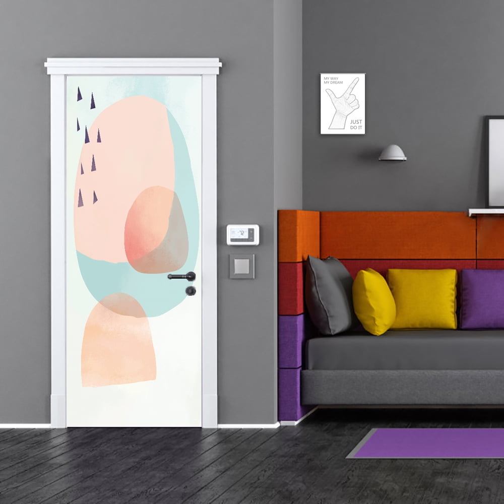 Pink Car 3D Sticker For House Door Decoration Living Room Corridor Wall ...